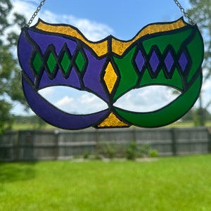 Stained Glass Mardi Gras Mask - Etsy