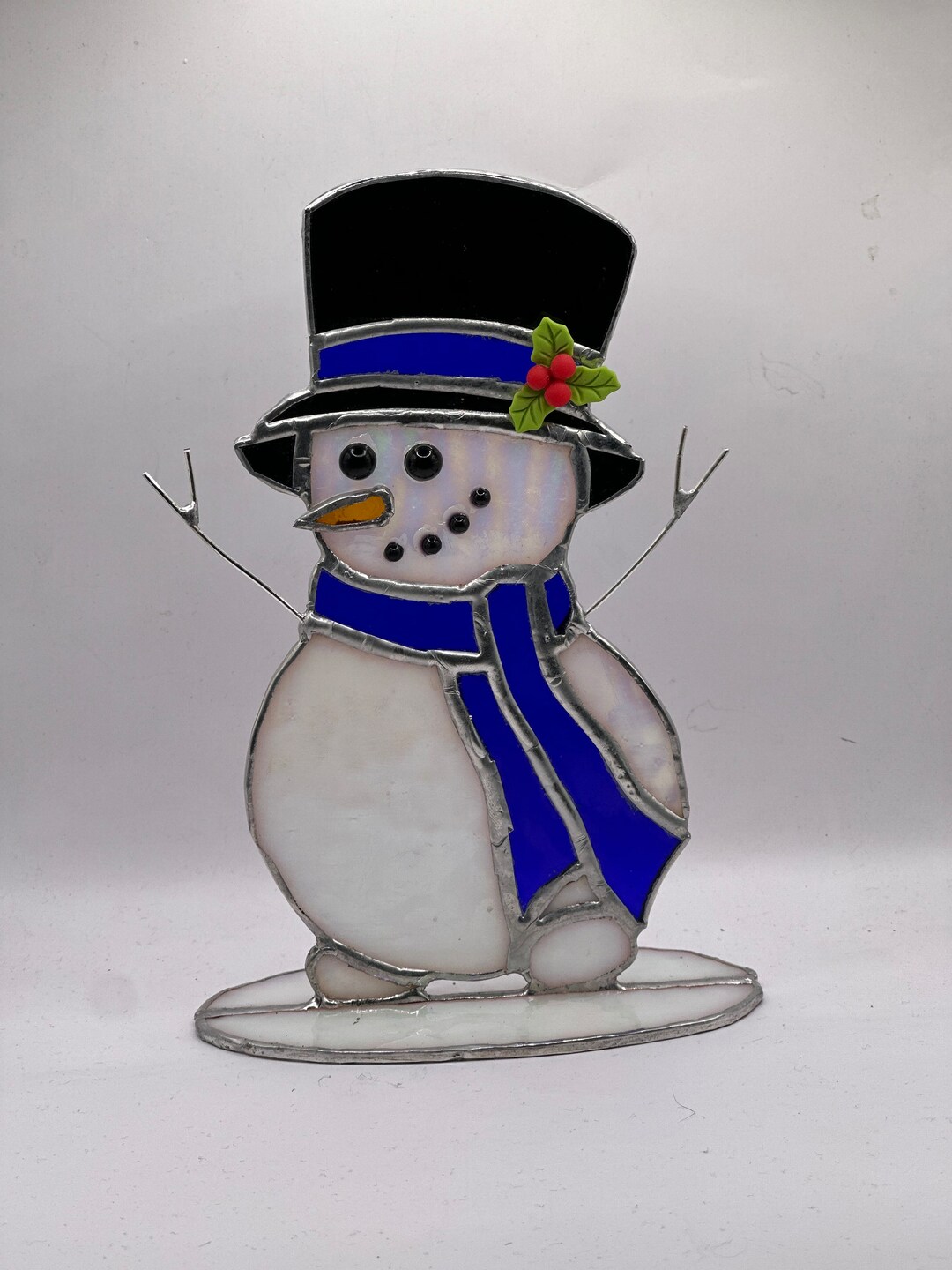 New 3D Stained Glass Snowman Holiday Decor - Etsy