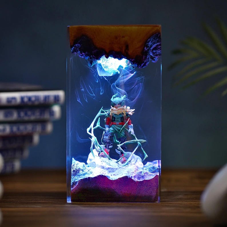 Deku Evolution Resin Lamp | Izuku Midoriya Anime Light | MHA LED ...