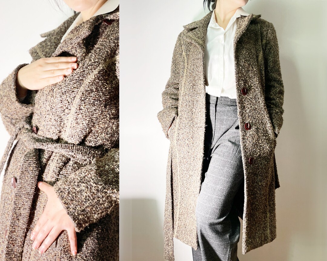 Vintage 80s Handmade Long Wool Coat Small Coat in Dark Brown - Etsy