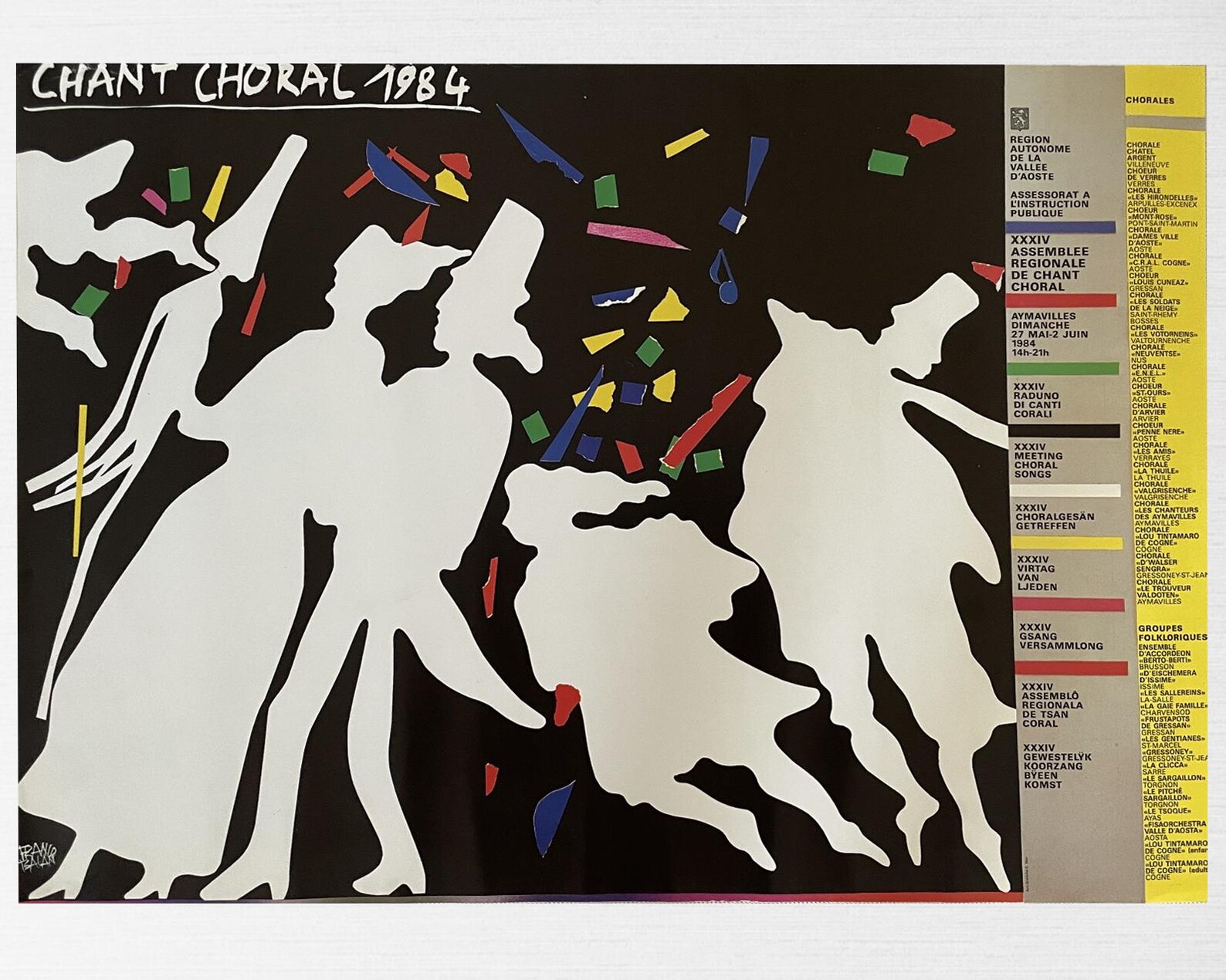 Chant Choral Retro 80s Poster Original Vintage Poster Franco Balan ...