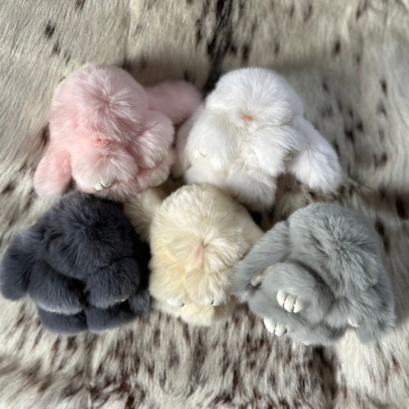 Real Fur Rabbit Keychain - Etsy