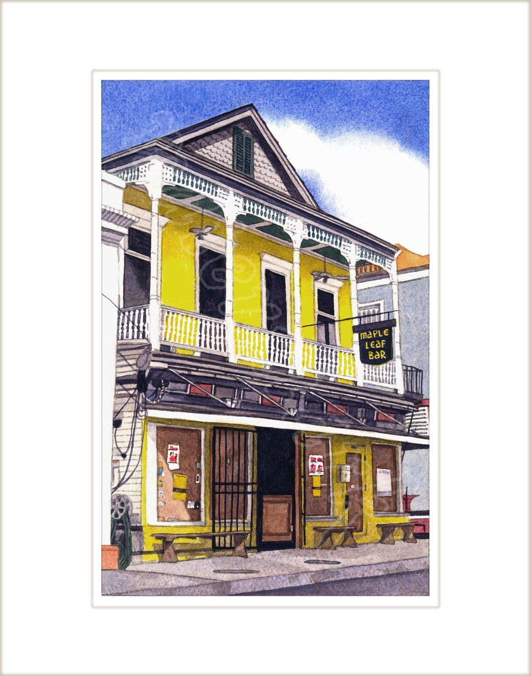 Maple Leaf Bar impression giclée emmêlée d'aquarelle - Etsy France