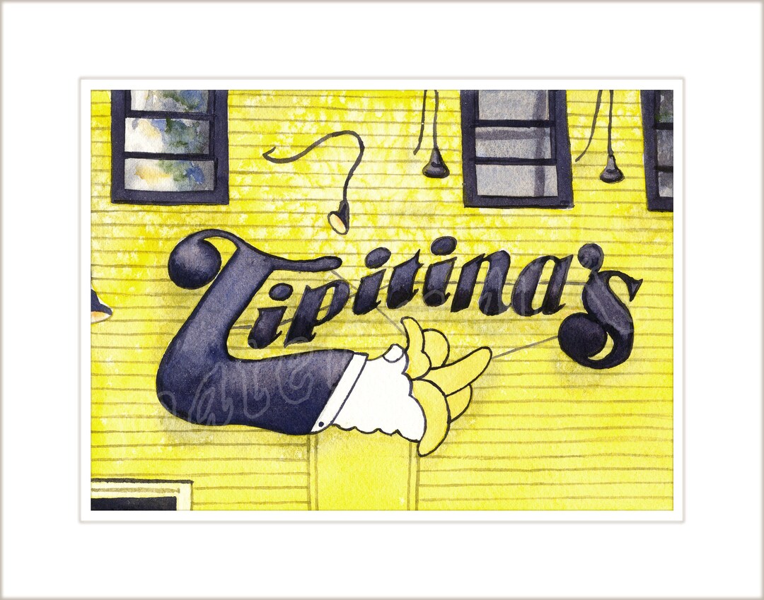Tipitinas Sign LARGE Matted Giclée Print of Watercolor New - Etsy
