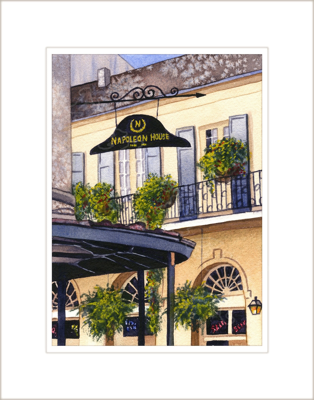Napoleon House Sign, Print: Matted Watercolor Giclée, New Orleans - Etsy