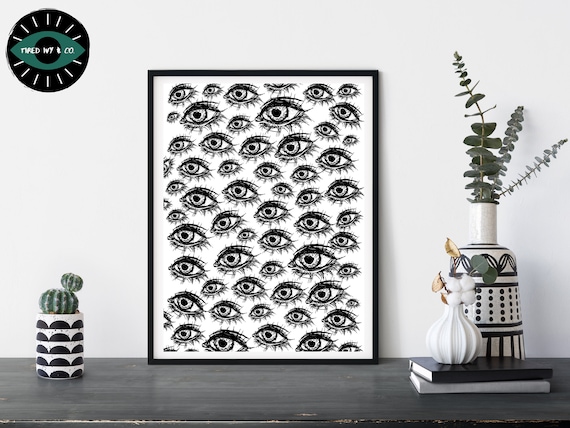 Keep an Eye Out Printable Art Eye Wall Decor Monochrome | Etsy