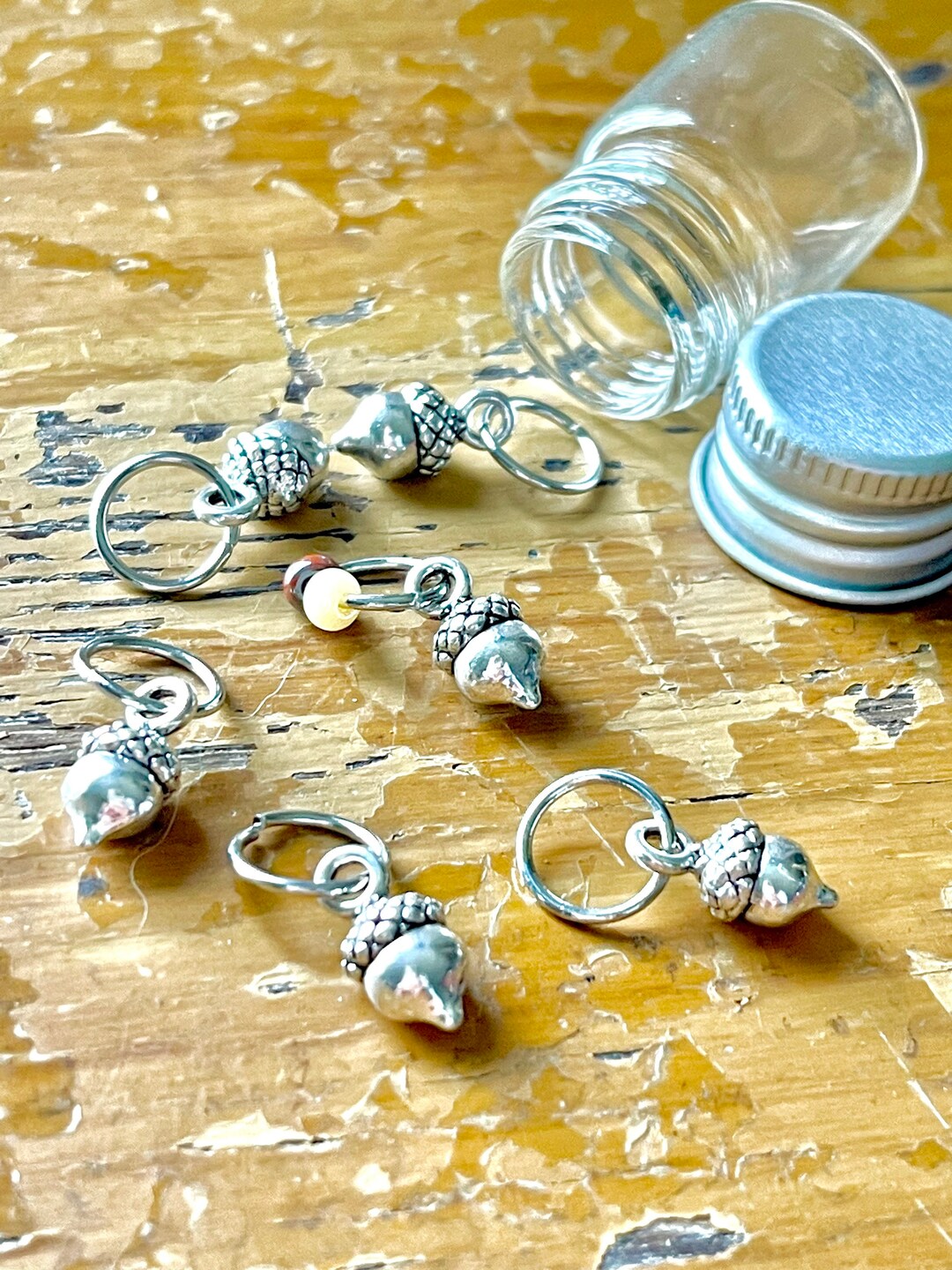 Silver Acorn Stitch Markers, Knitting Notions, Fits US10.5 Needles - Etsy