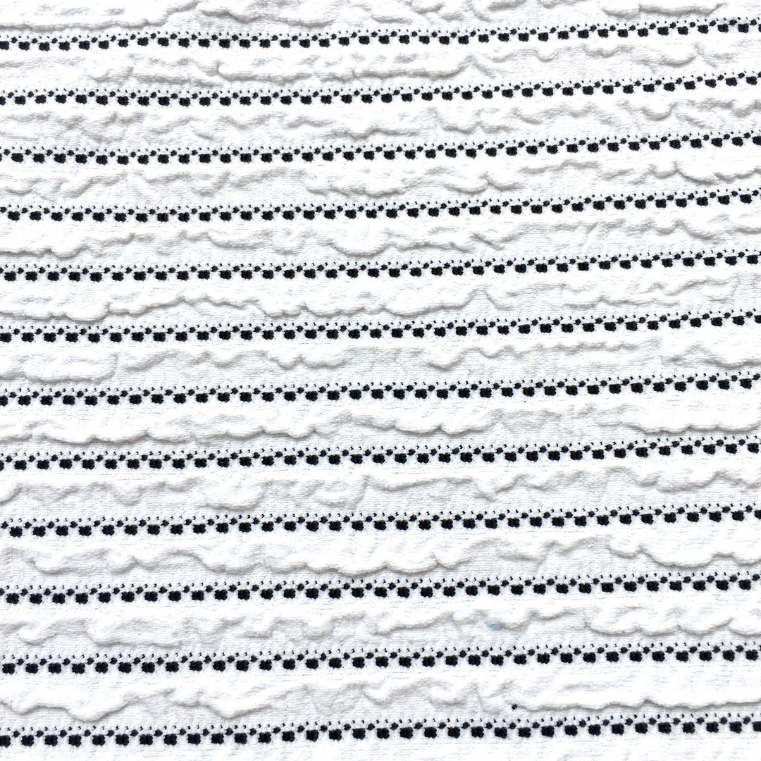 Polyester Spandex Stretch Vertical and Horizontal Striped Textured ...