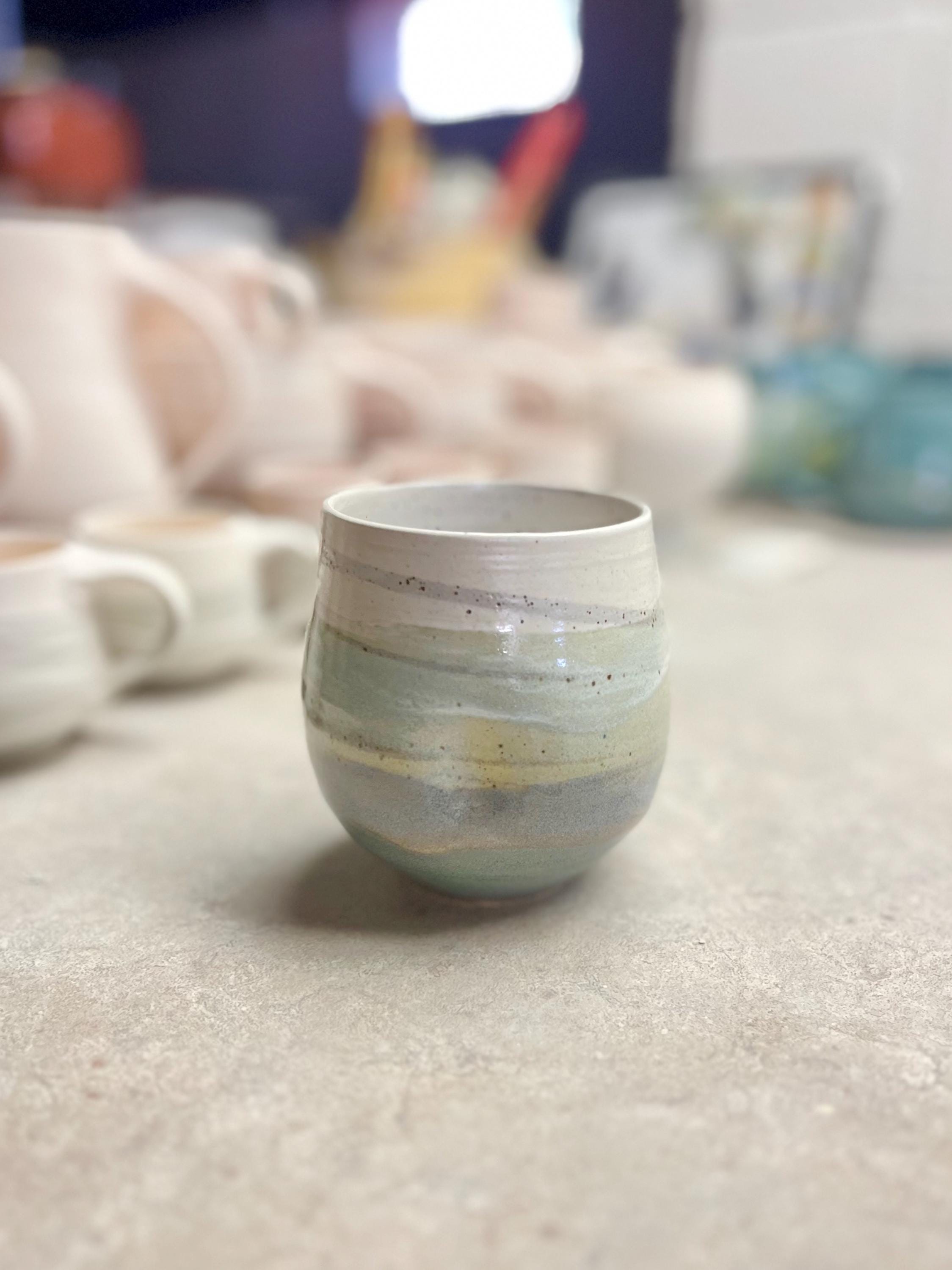 Ceramic Wine Cup, Misty Morning, Ceramic Tumbler - Etsy