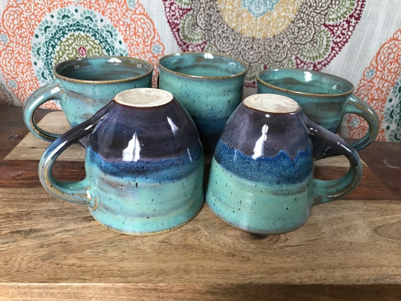 Turquoise Landscape Ceramic Mug - Etsy