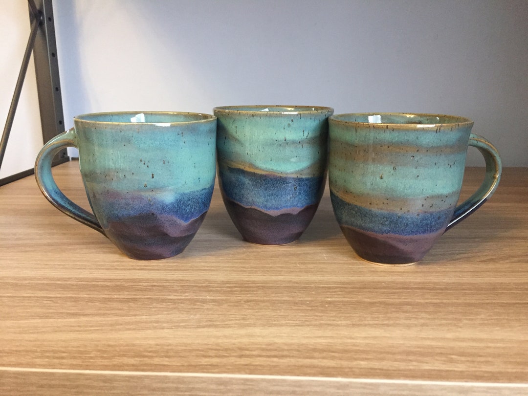Turquoise Landscape Ceramic Mug - Etsy
