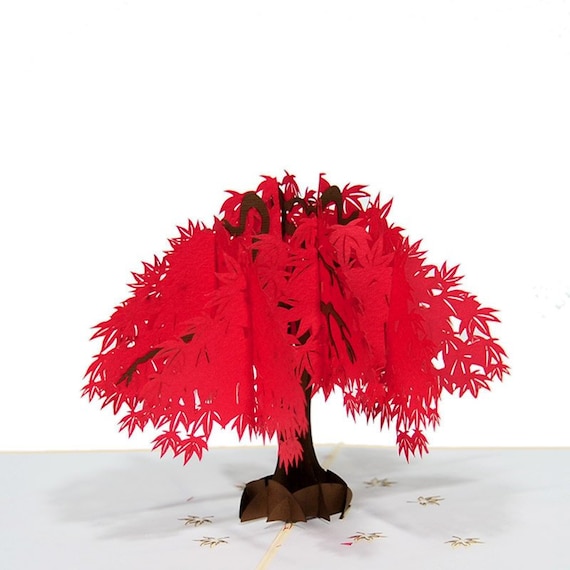 Red Maple Tree 3D Pop up Card | Etsy