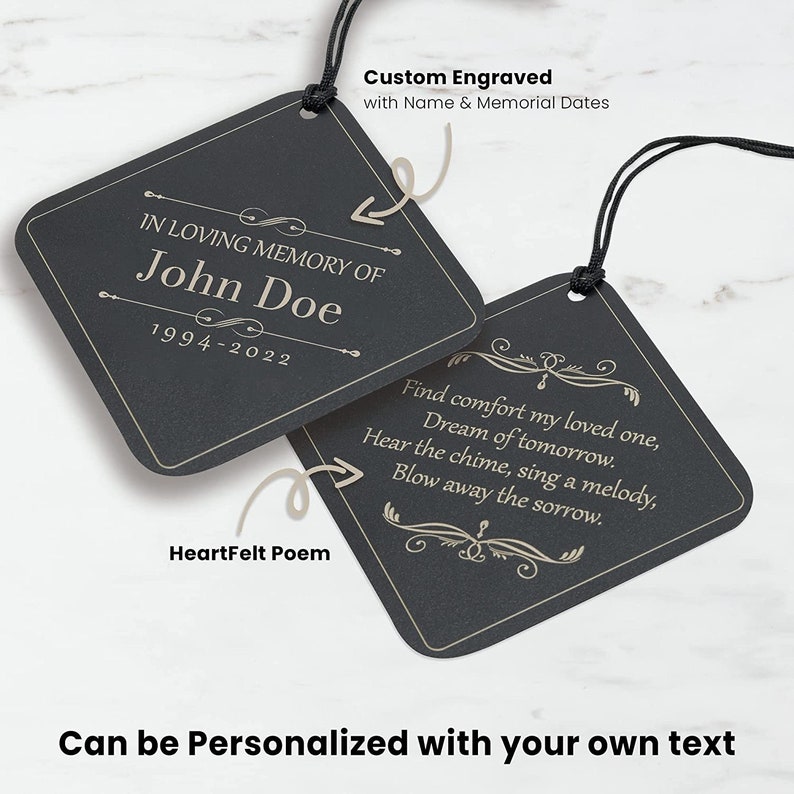 Personalized Memorial Wind Chimes, Large Remembrance Windchimes Loss of ...