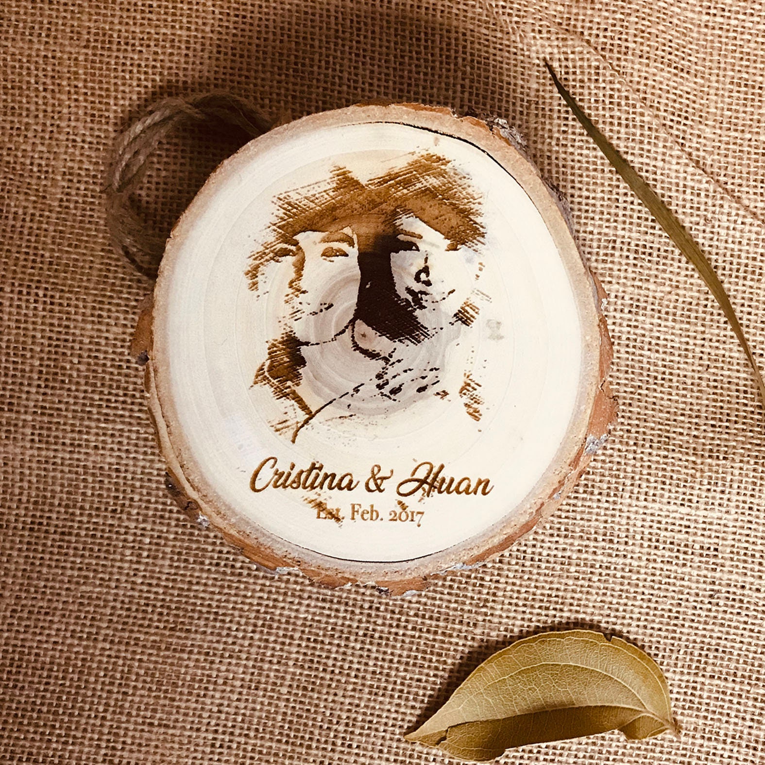 Pictures Engraving on Rustic Coaster Personalized | Etsy