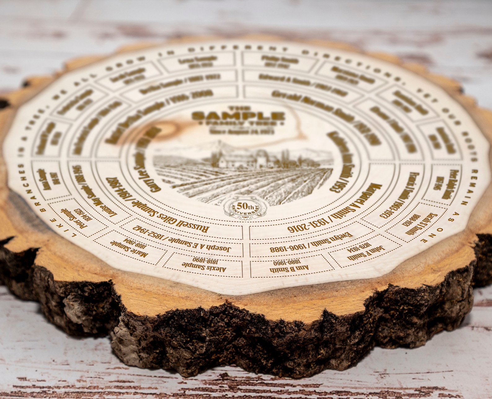 Engraved Wood Family Tree Art: Personalized Genealogy Chart - Etsy
