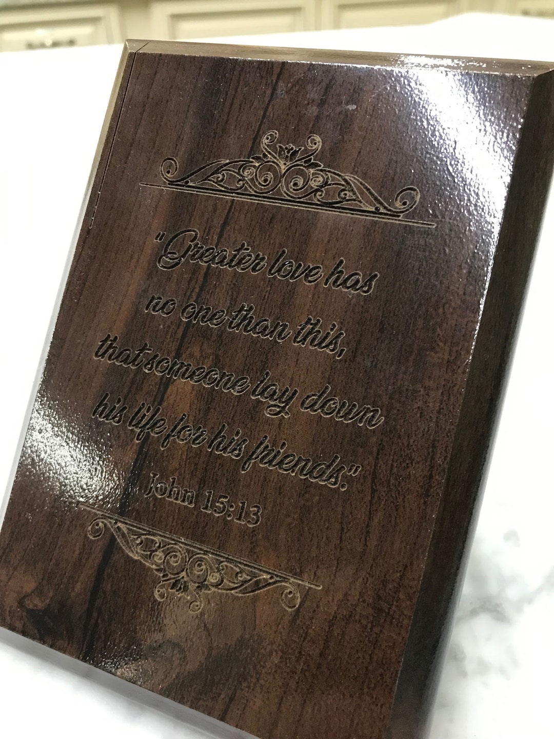Personalized Engraved Bible Verses on Wood With Stand - Etsy