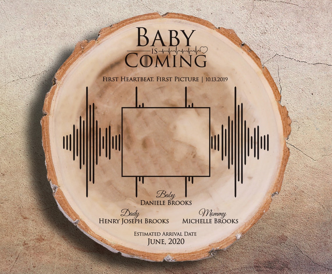 Personalized Engraved First Heartbeat Sound Wave First Fetus - Etsy