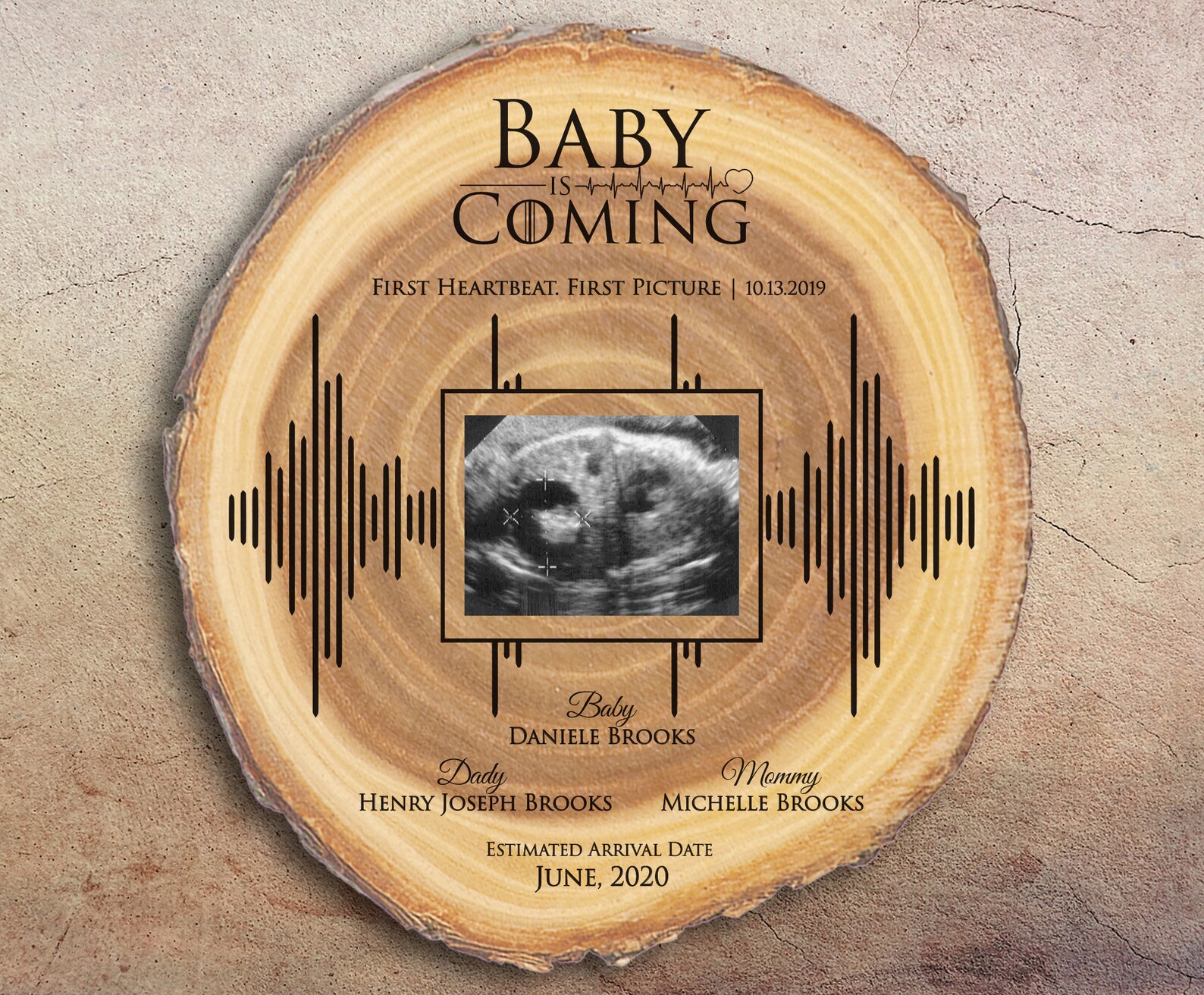 Personalized Engraved First Heartbeat Sound Wave First Fetus - Etsy