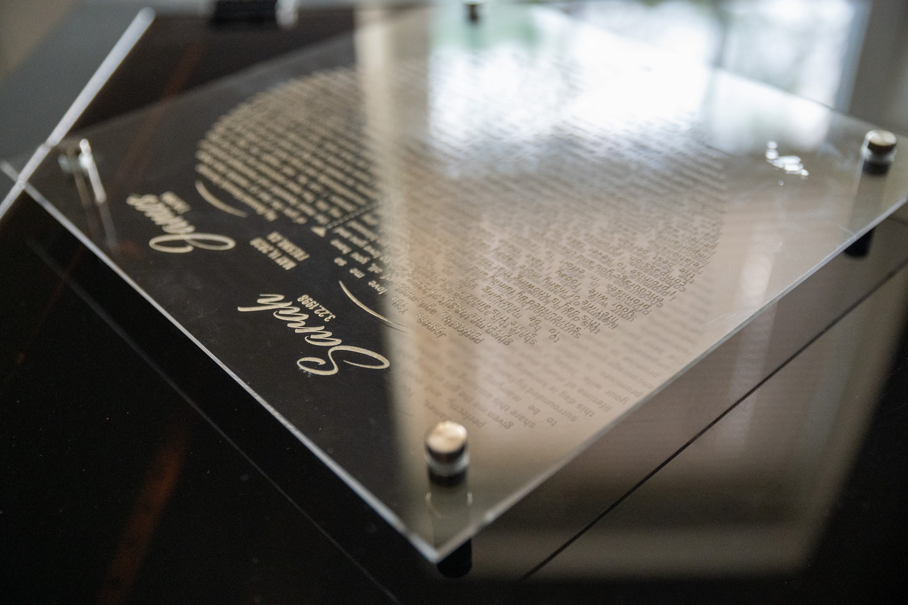 Our Wedding Vows Engraved Heart Shape on 12x12 | Etsy