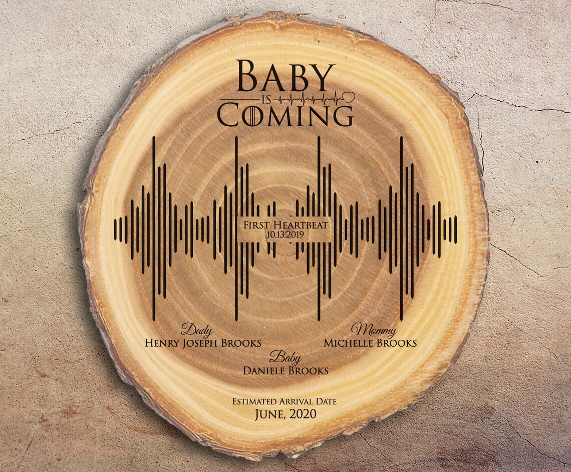 Personalized Engraved First Heartbeat Sound Wave First Fetus - Etsy