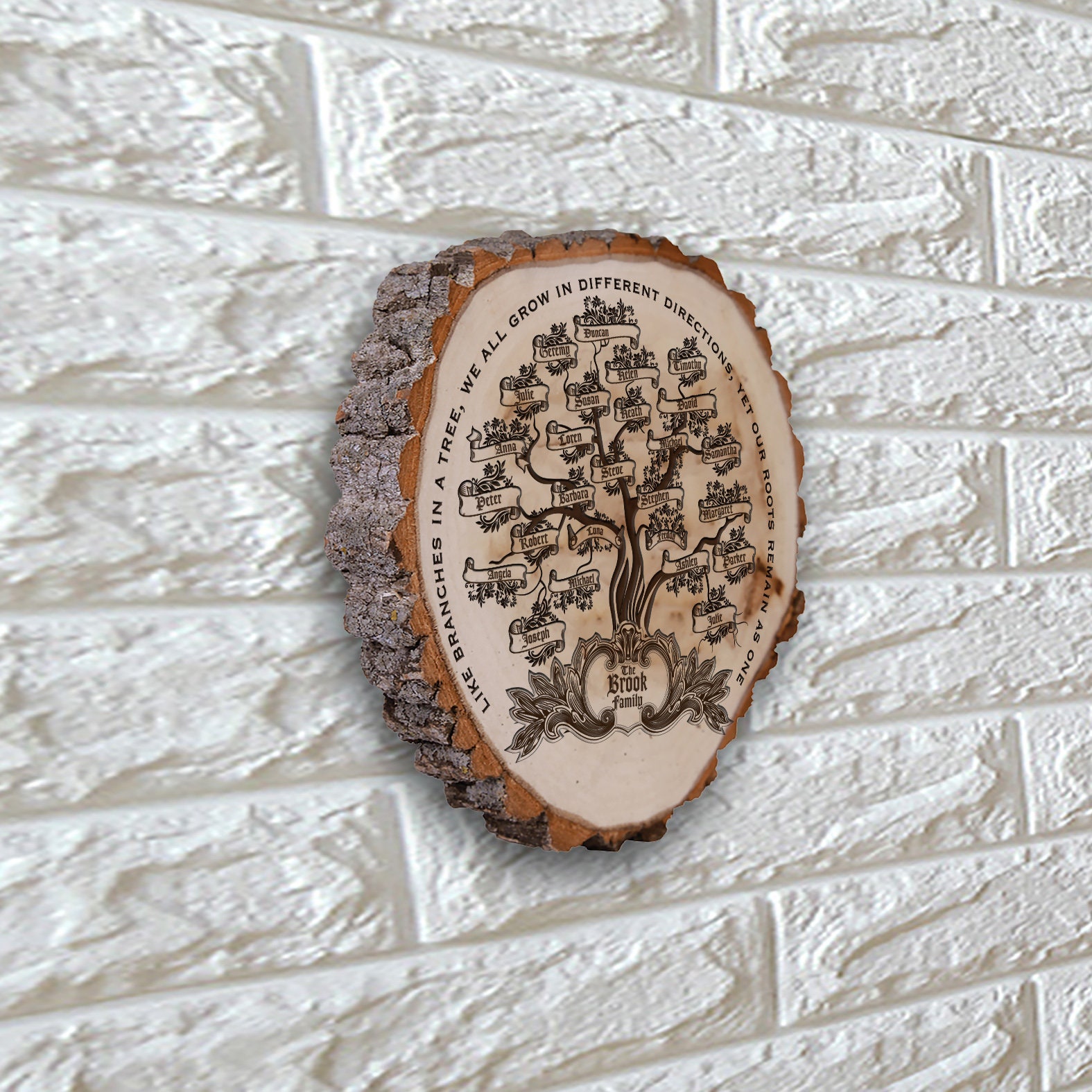 Personalized Family Tree Wood Plaque: Laser Engraved Genealogy Chart - Etsy