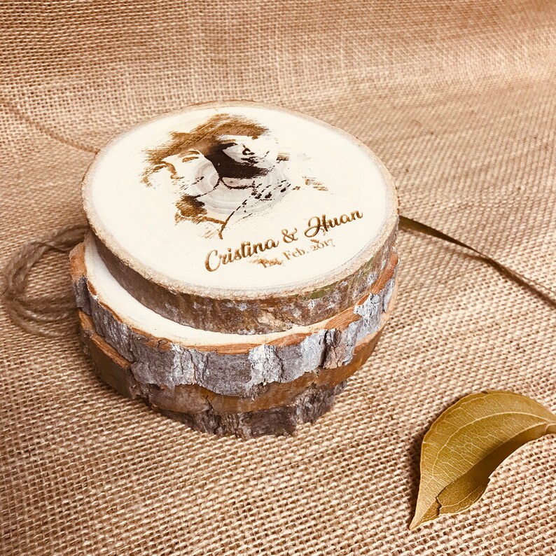 Pictures Engraving on Rustic Coaster Personalized - Etsy