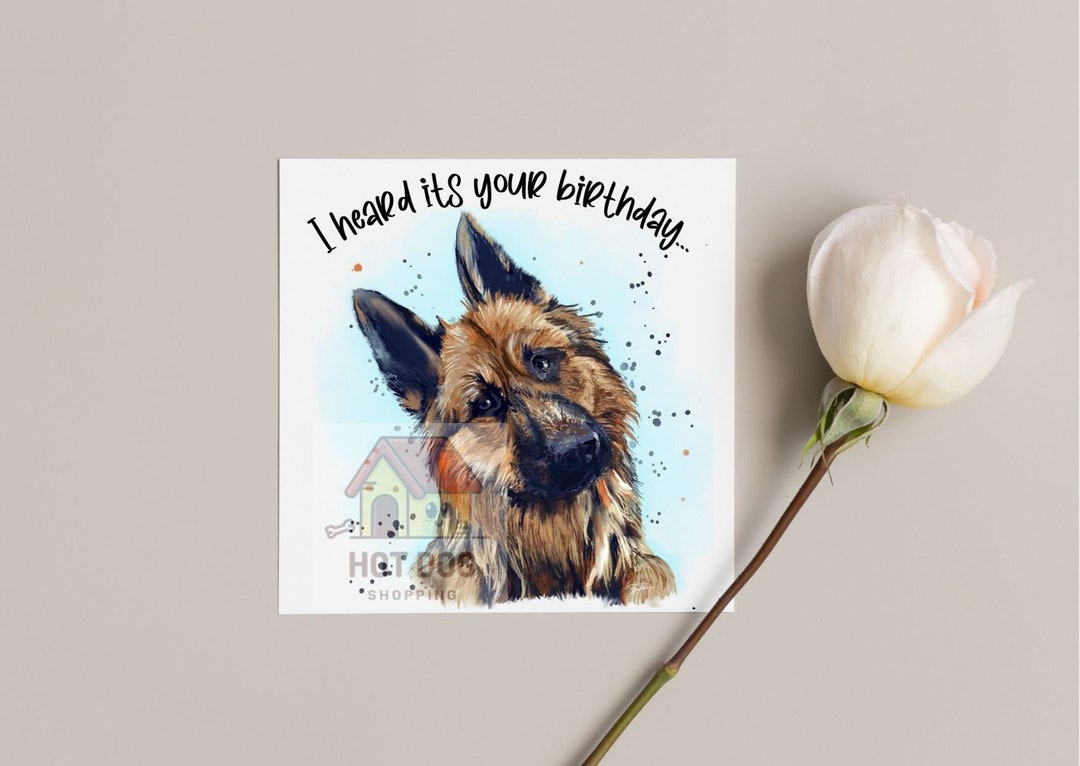 GSD German Shepherd Birthday Greeting Card - Etsy