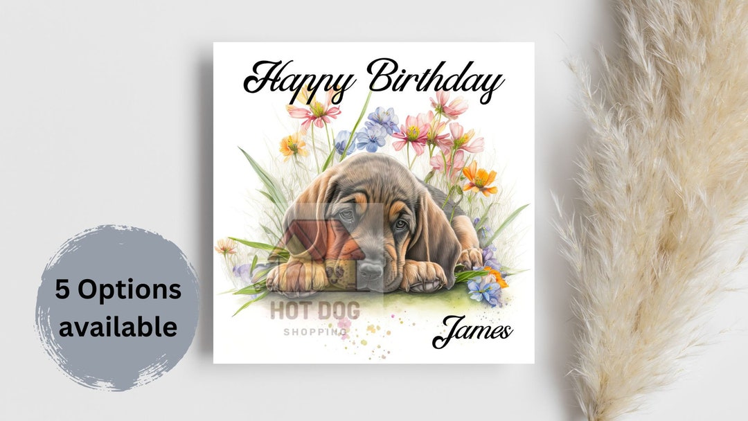 Bloodhound Puppy Greeting Card - Etsy