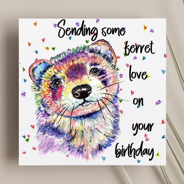 Ferret Birthday Card - Etsy