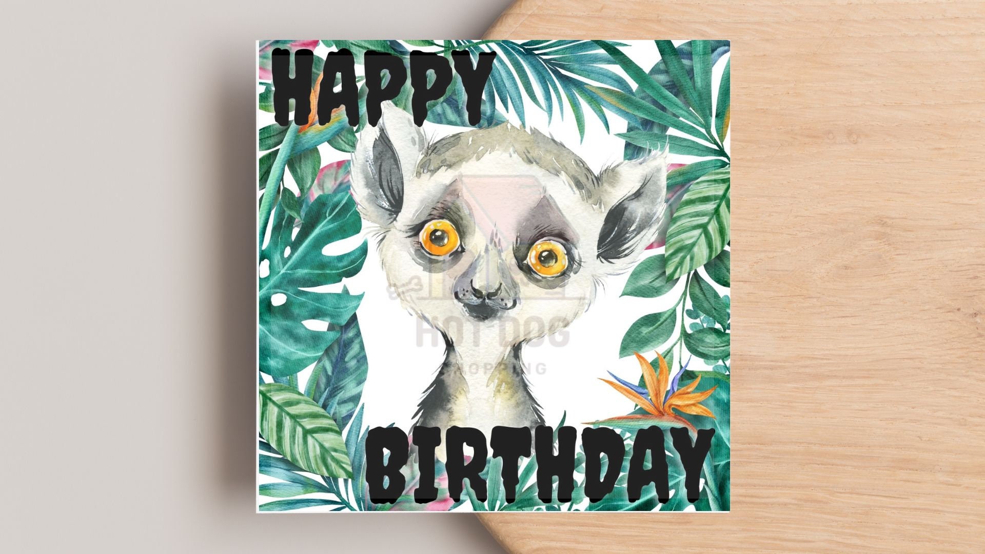 Ring Tailed Lemur With A Party Hat