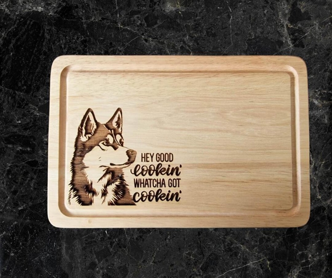 Husky Dog Kitchen Chopping Board Custom Engraved Wooden Board Cheese ...