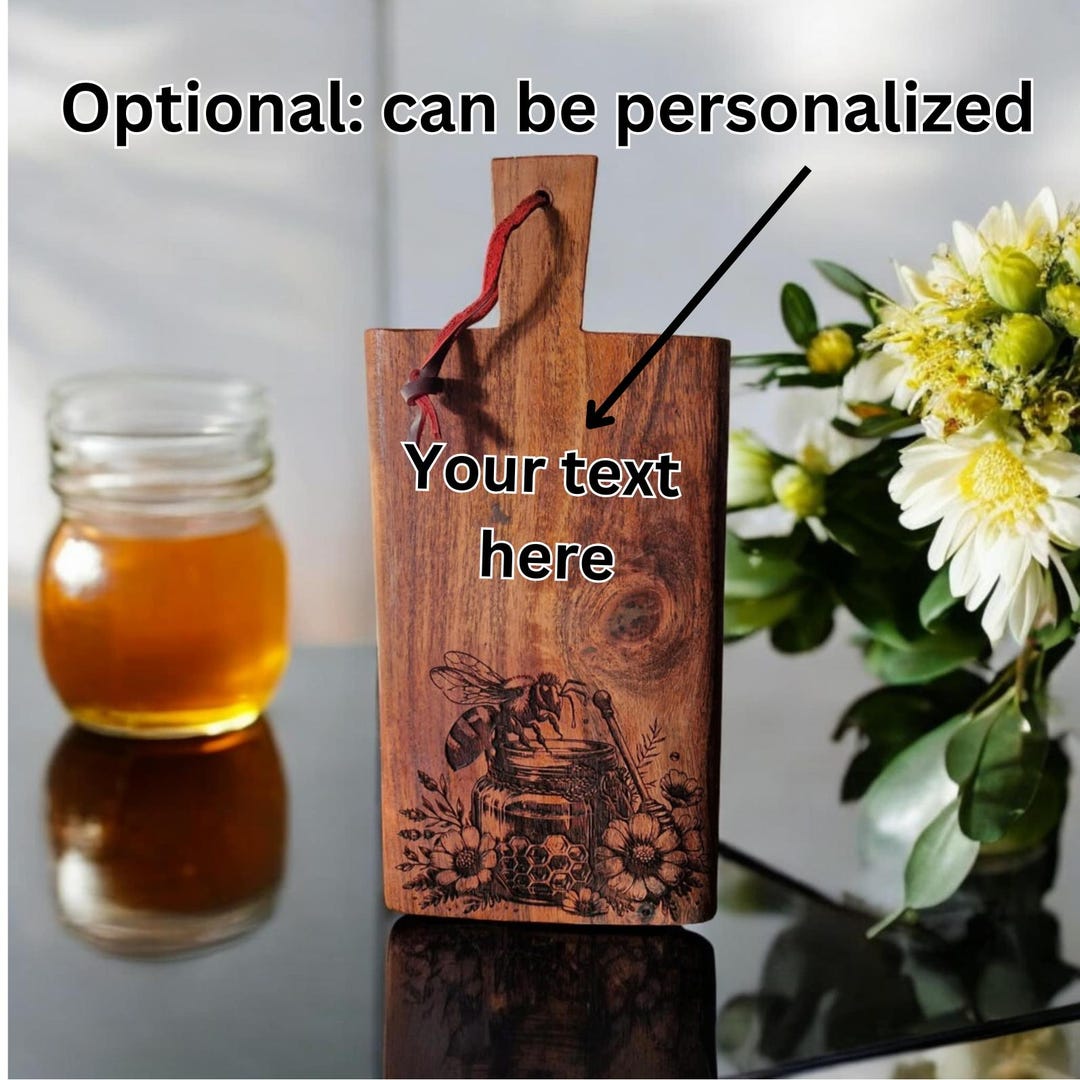 Honey Bee Amongst the Flowers - Kitchen - Bar Chopping Board - Acacia ...