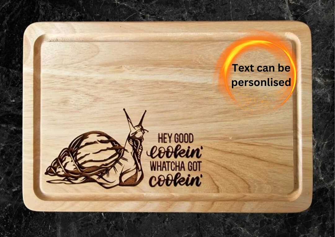 GALS Snail - Kitchen Chopping Board - Custom Engraved Wooden Board ...