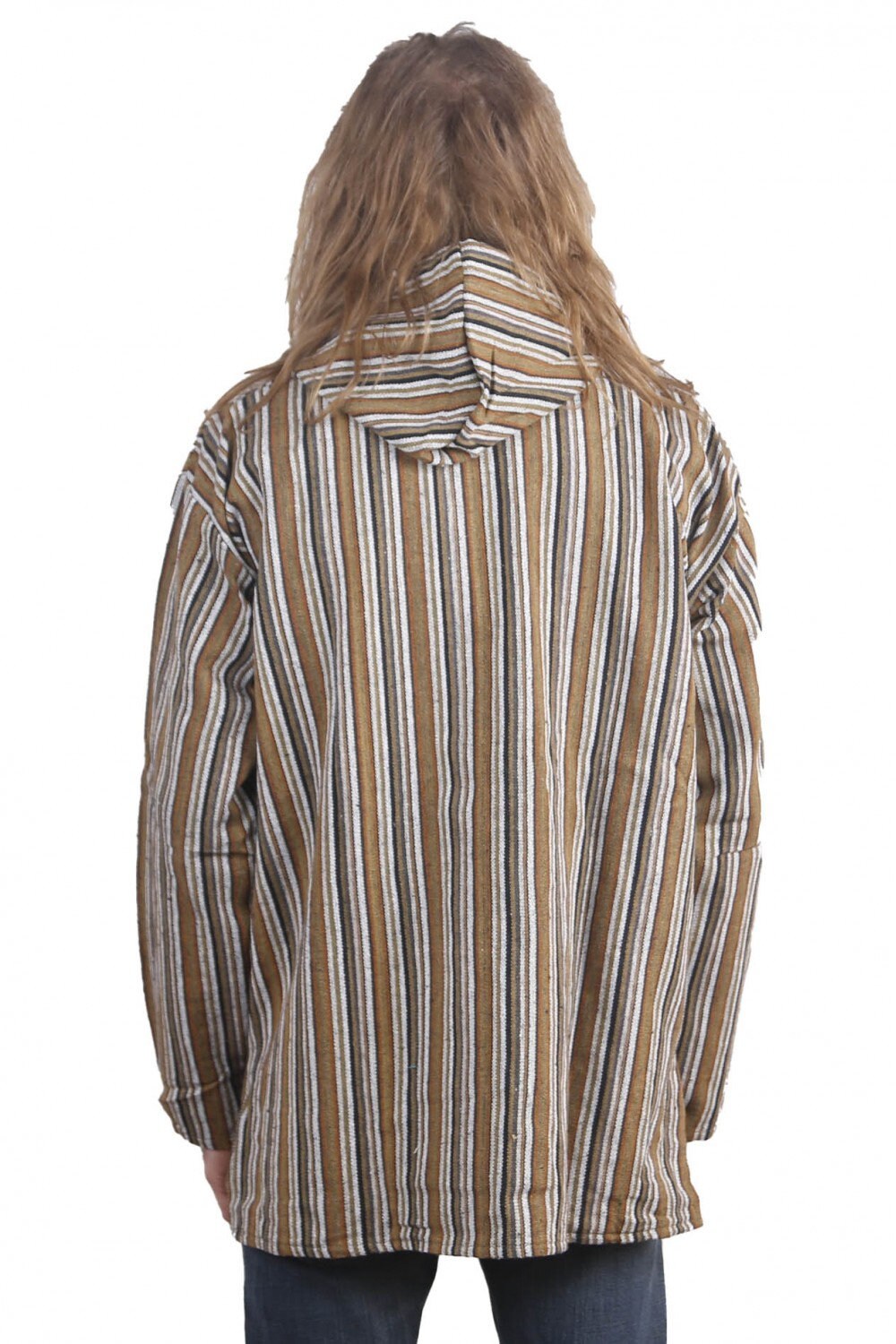 Woven Baja Hoodie Zip Up Drug Rug Funky Hippie Hooded Jacket | Etsy