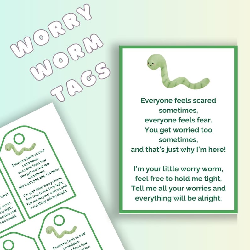 Printable Worry Worm Gift Tags & Cards – Crochet Project Companion ...