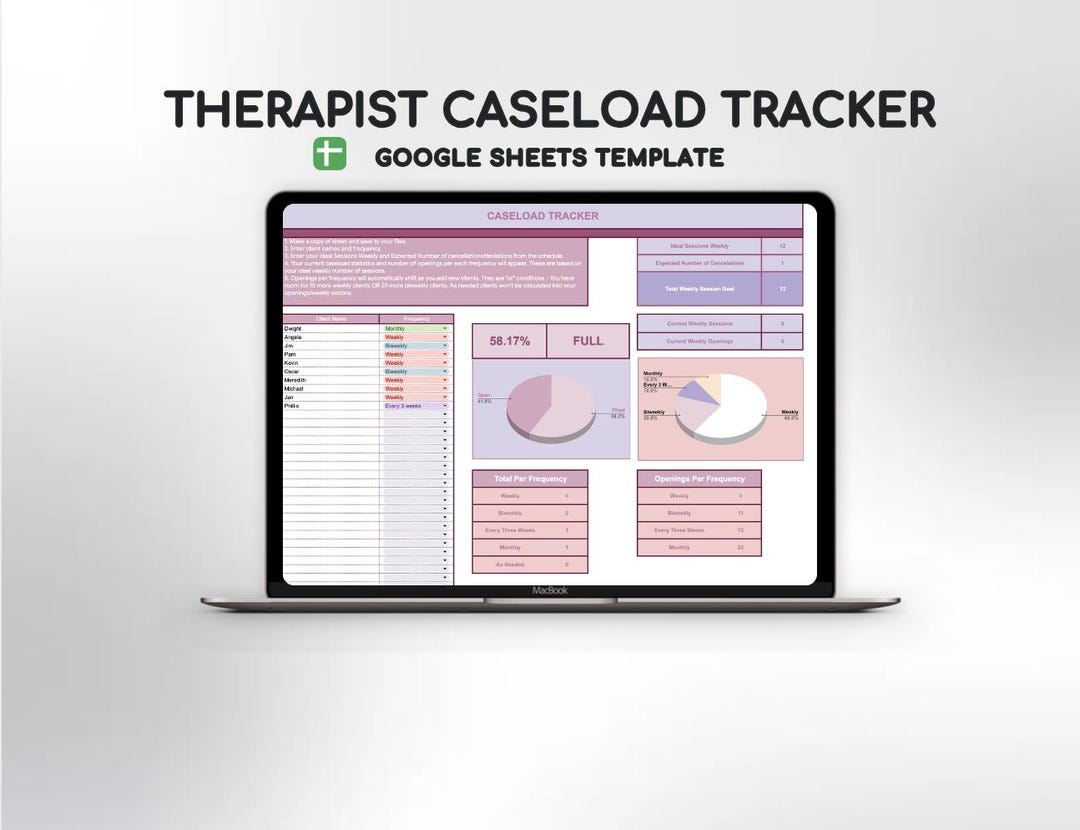Therapist Caseload Tracker | Session Management Tool | Small Business ...