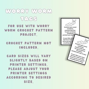 Printable Worry Worm Gift Tags & Cards – Crochet Project Companion ...