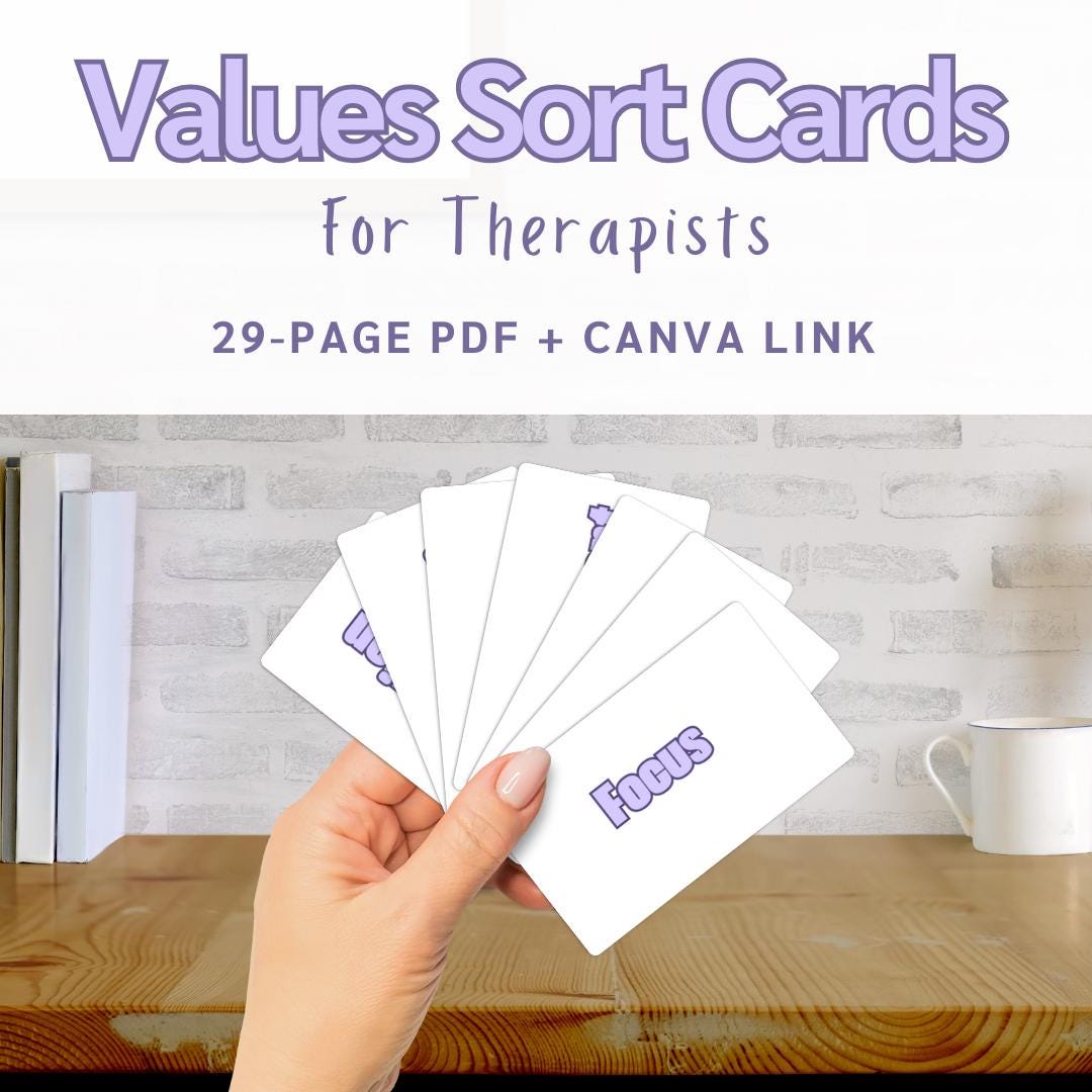 Values Sort Cards | Therapy Printables, DBT, CBT, IFS & Emdr, Printable ...