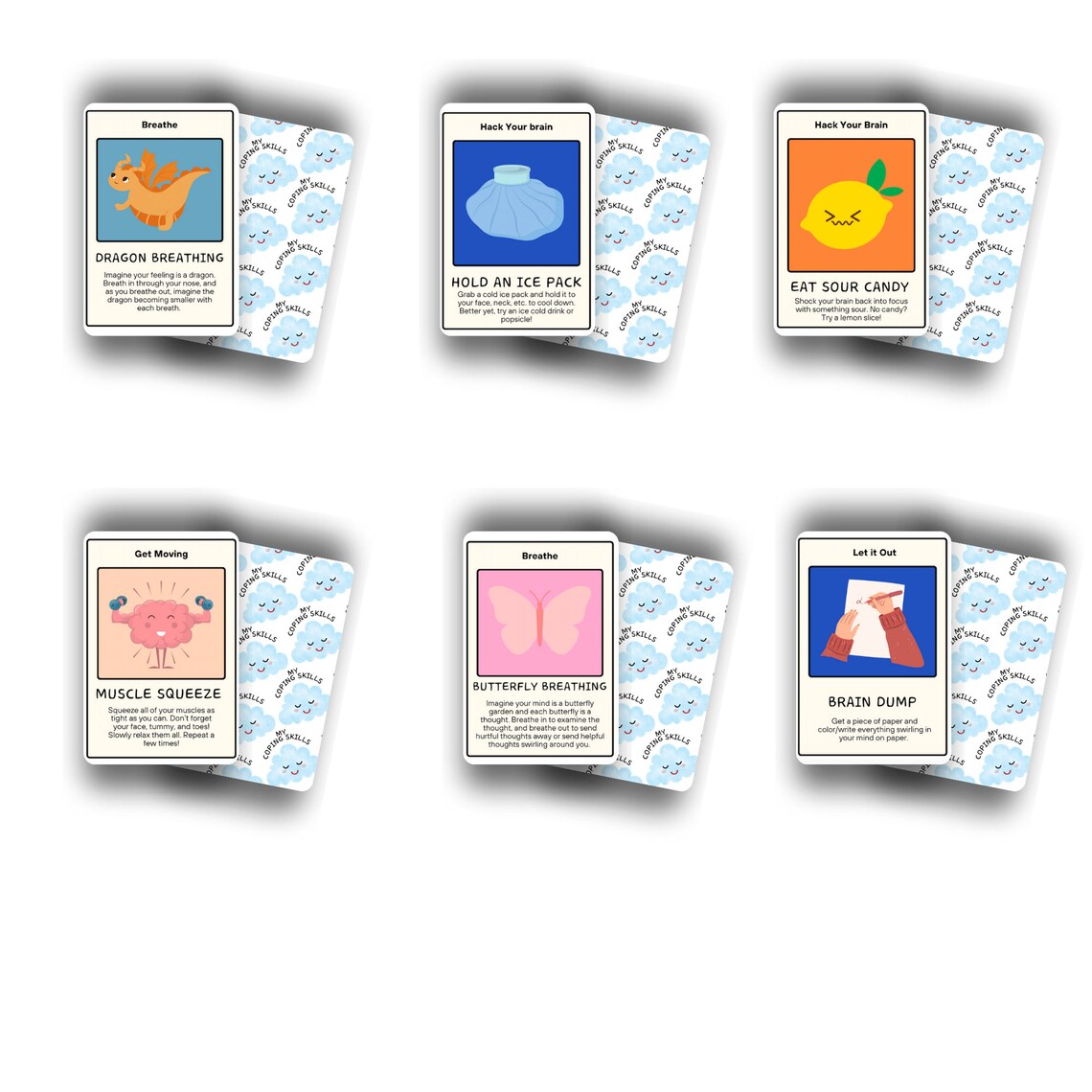 Printable Coping Skills Card Deck: Kids Emotional Regulation (PDF ...