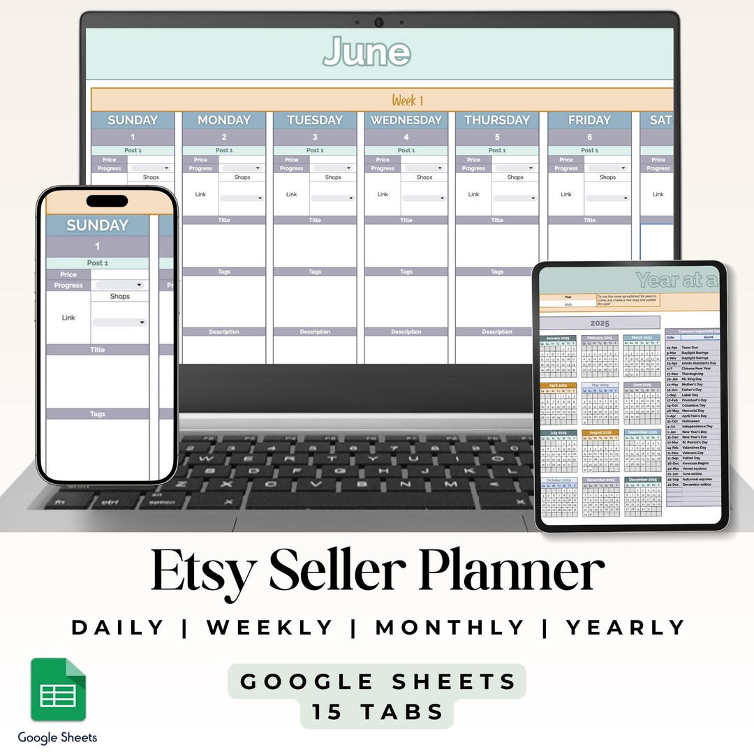 Etsy Seller Planner: Google Sheets Template, Profit Calculator (digital ...