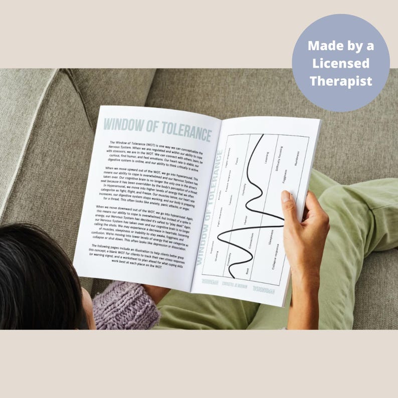 Window of Tolerance Worksheets: Emotional Regulation, Coping Skills ...