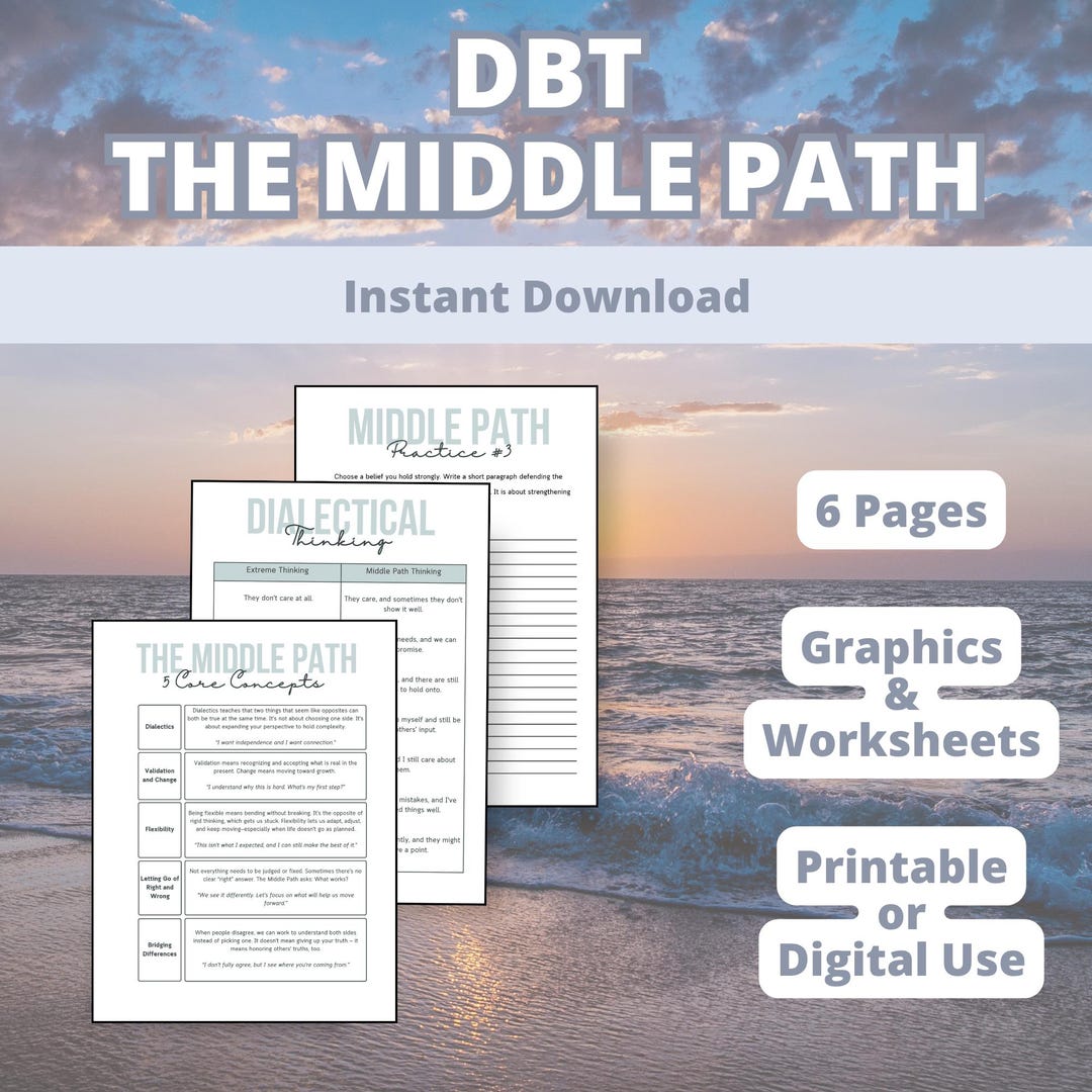 DBT Middle Path Skills Worksheets Bundle | Therapy Tools, Emotional ...