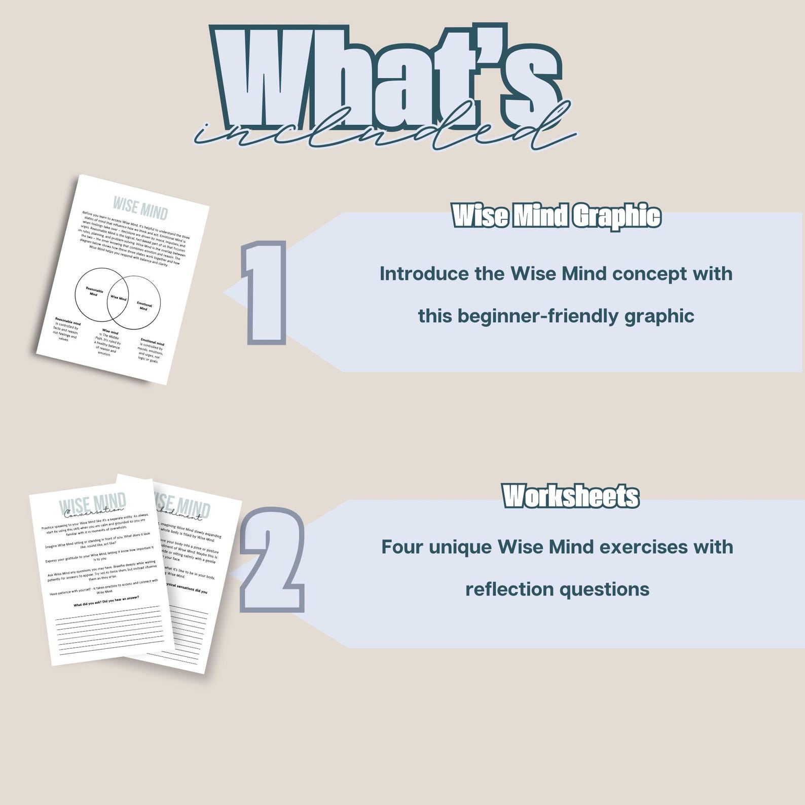 DBT Skills Worksheets, Wise Mind Bundle, Emotional Regulation Tools ...