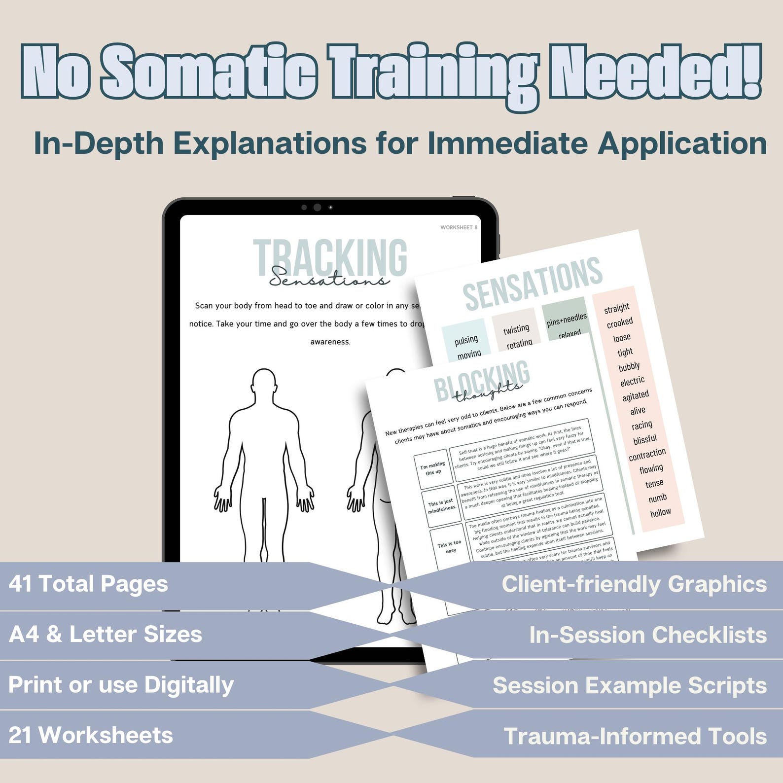Somatic Therapy Workbook Bundle - Emotional Regulation Tools, Coping ...