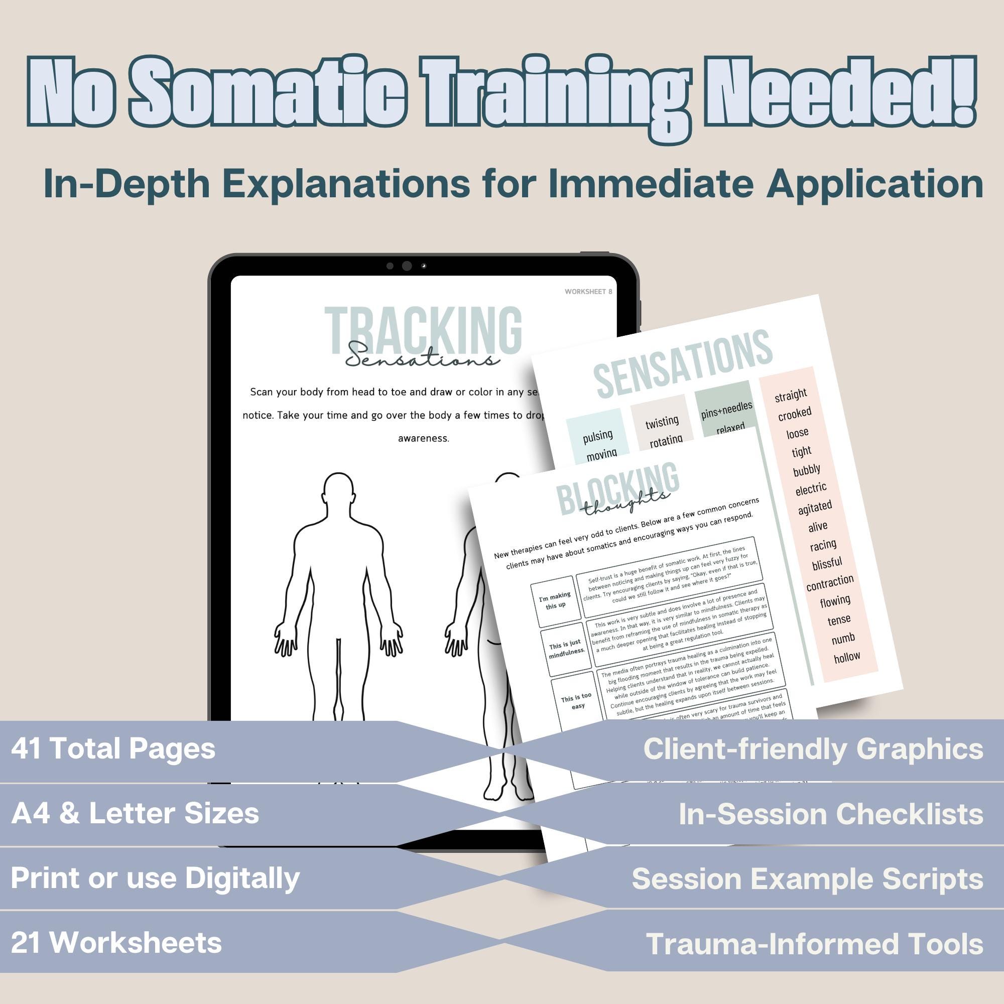 Somatic Therapy Workbook Bundle - Emotional Regulation Tools, Coping ...