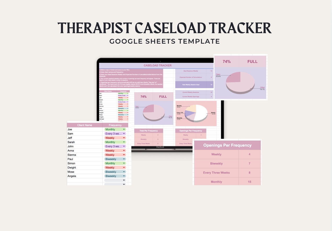 Therapist Caseload Tracker | Session Management Tool | Small Business ...