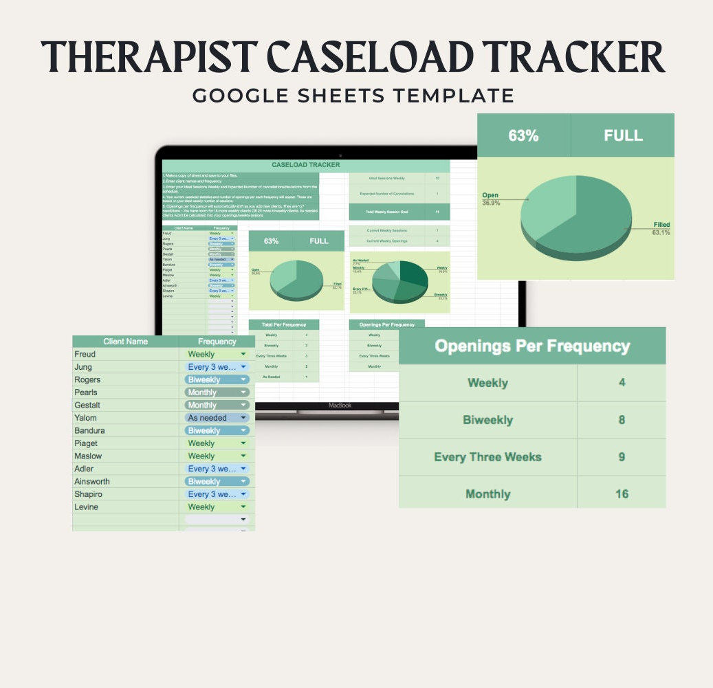 Therapist Caseload Tracker | Session Management Tool | Small Business ...
