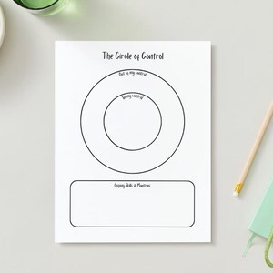 Circle of Control Worksheet, Anxiety Worksheet, Self Regulation ...