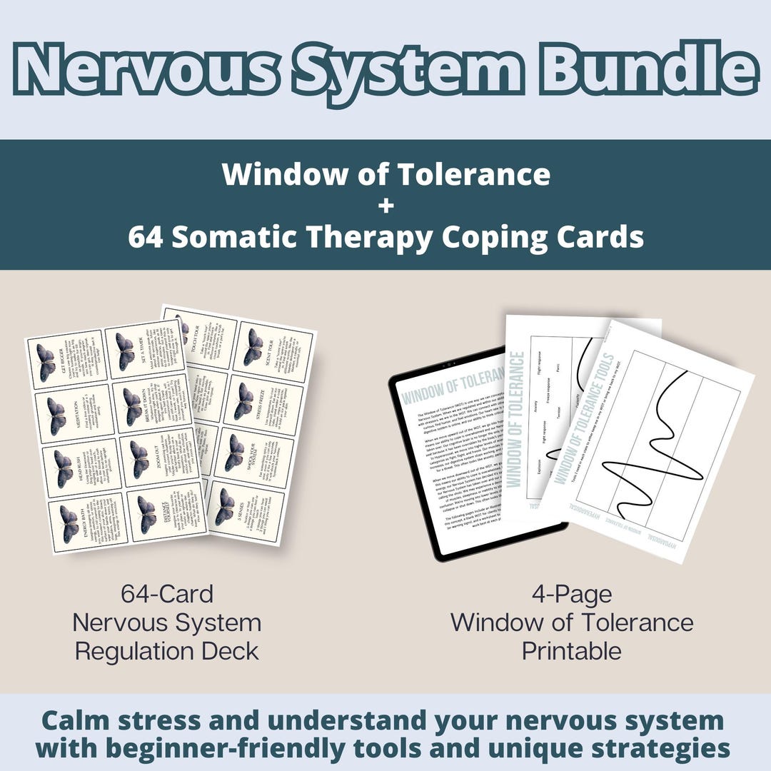 Somatic Therapy Coping Skills Cards: Nervous System Support (digital ...