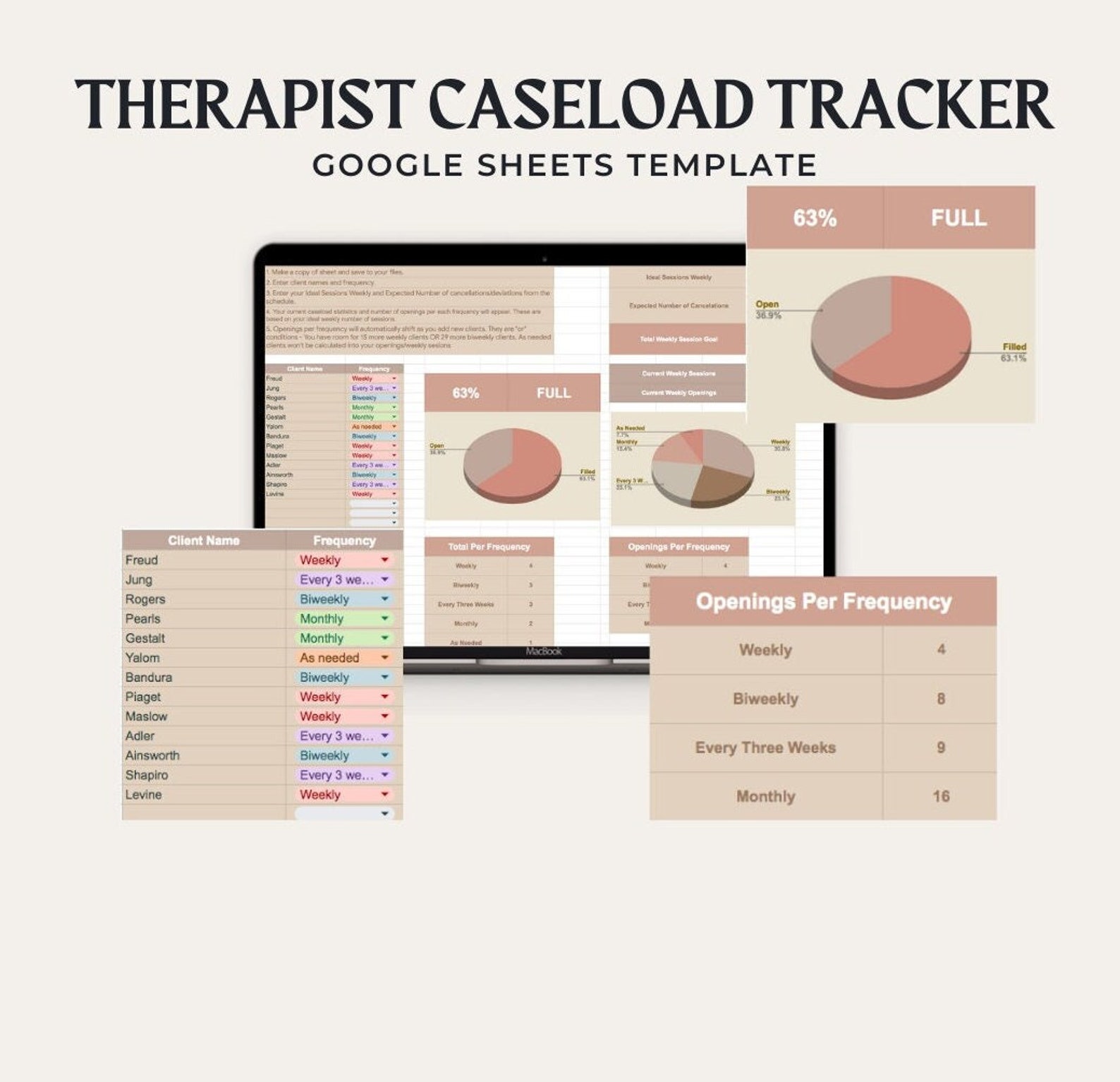Therapist Caseload Tracker | Session Management Tool | Small Business ...